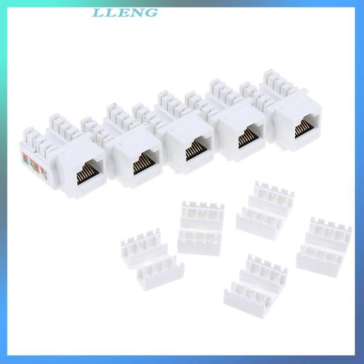 LLENG 5Pcs CAT6 RJ45 110 Punch Down Keystone Computer Module Network ...