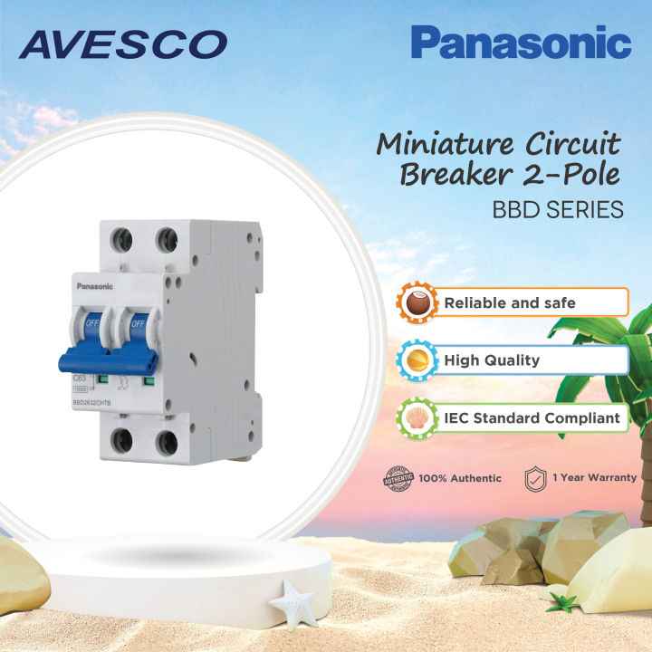 Panasonic Miniature Circuit Breaker | BBD Series | 2-Pole, 6kAIC ...