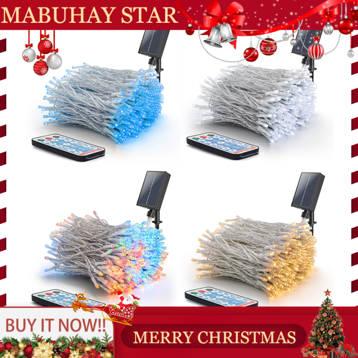 MABUHAY STAR Christmas Lights 30M 300L LED Solar Power Energy Saving ...