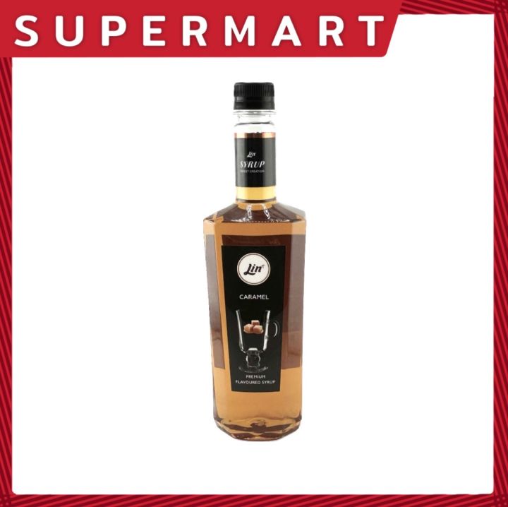 SUPERMART Lin Caramel Premium Flavoured Syrup 750 ml. น้ำเชื่อมกลิ่นคา ...