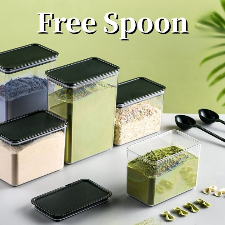 Acrylic Airtight Food Storage Powder Container for 0.5L 1L For Milk Tea ...