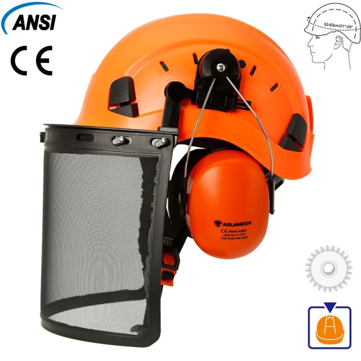 S62 Industrial Forestry Safety Helmet Visor Earmuffs Chainsaw Arborist ...