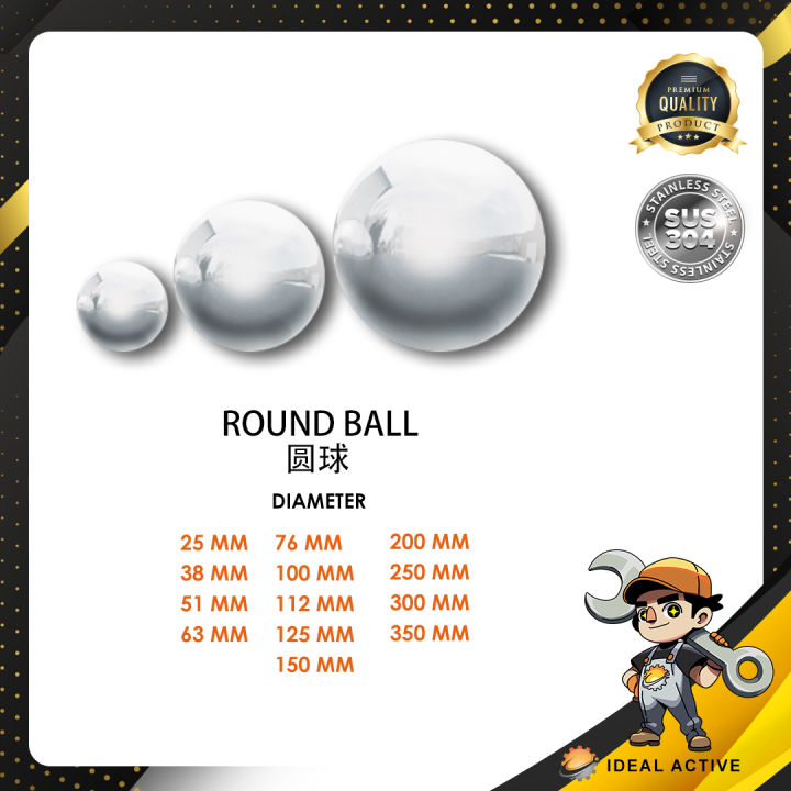 SUS 304 Gate Door Accesories Round Ball 圆球 (100mm-150mm) | Lazada