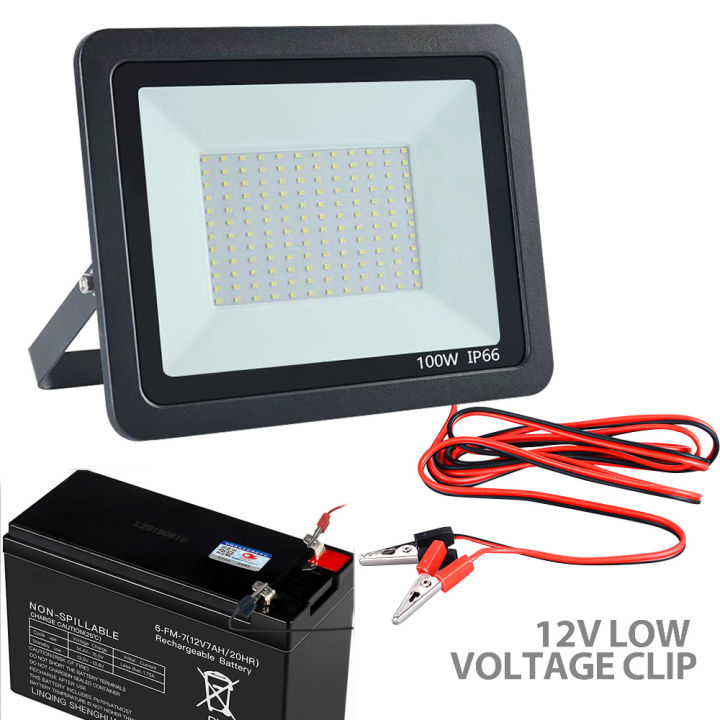 DingDian LED Flood Lights DC12V 10W 20W 30W 50W 100W Alligator Clips ...