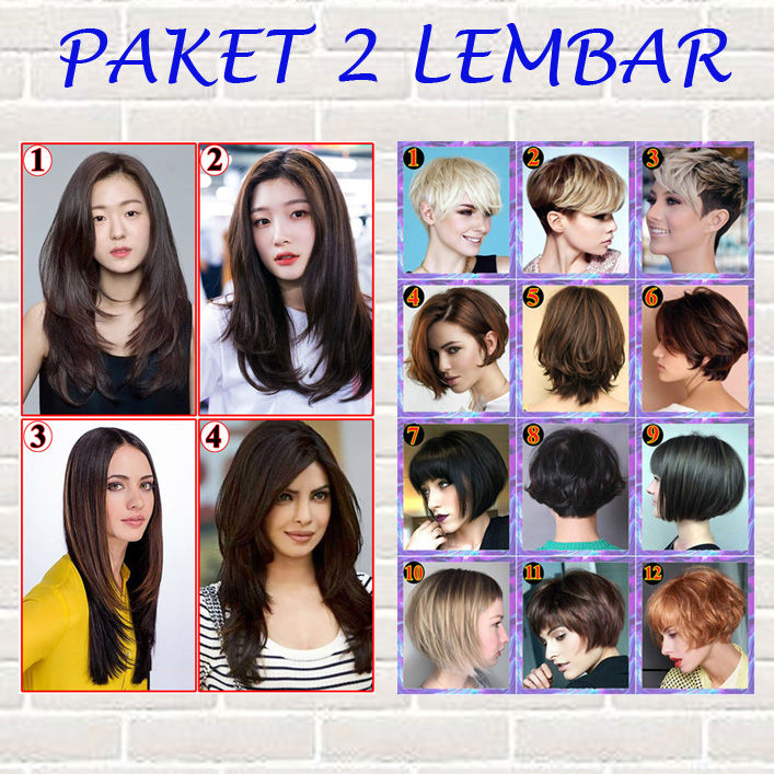poster babershop,pangkas rambut dan salon model cewek terbaru paket 2 ...