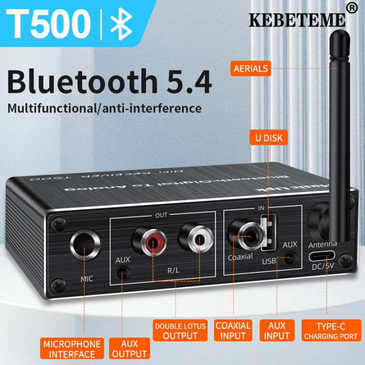 KEBETEME Bluetooth 5.4 Audio Receiver Coaxial DAC Converter USB U-Disk ...