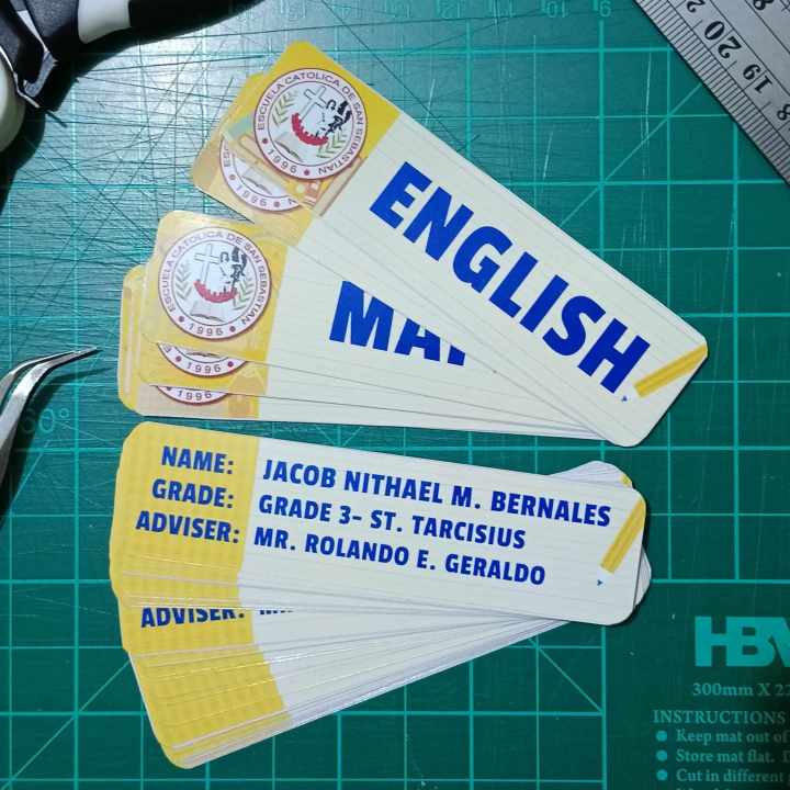 Subject and Name Sticker Label for Gradeschool K to 12 | Waterproof ...