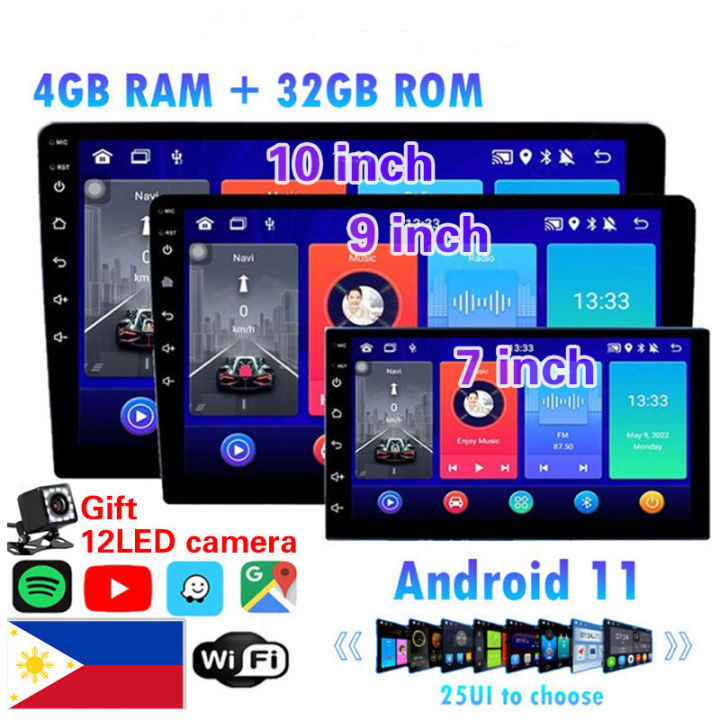 Android Player 7/9/10Inch IPS SCREEN Android 11 Car Stereo Radio Touch ...