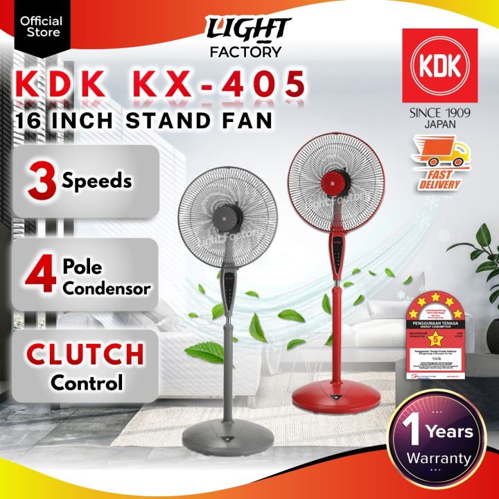【READY STOCK】KDK 16" Stand Fan KX405 Metal Grey / Deep Red Floor Fan ...
