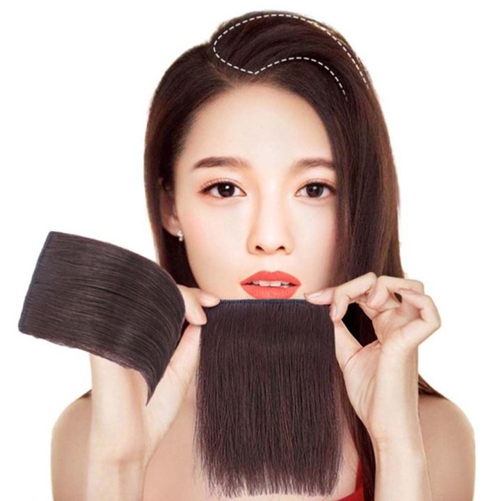 BHHH หน้าม้าปลอม สีน้ำตาล สั้น ต่อผม พร้อมกิ๊บ หนา เครื่องประดับผมวิกผม ...