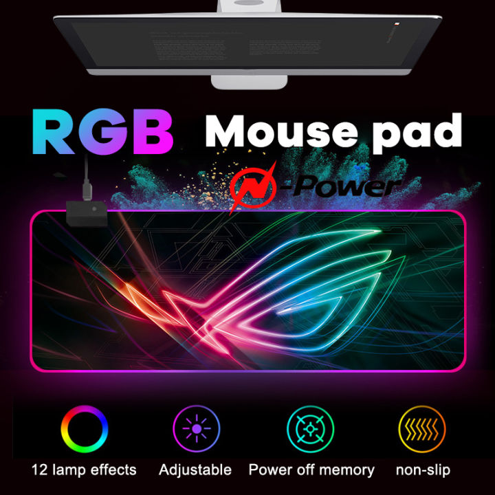 [In Stock] N-Power RGB Mouse Pad Large Gaming Luminous Waterproof Non ...