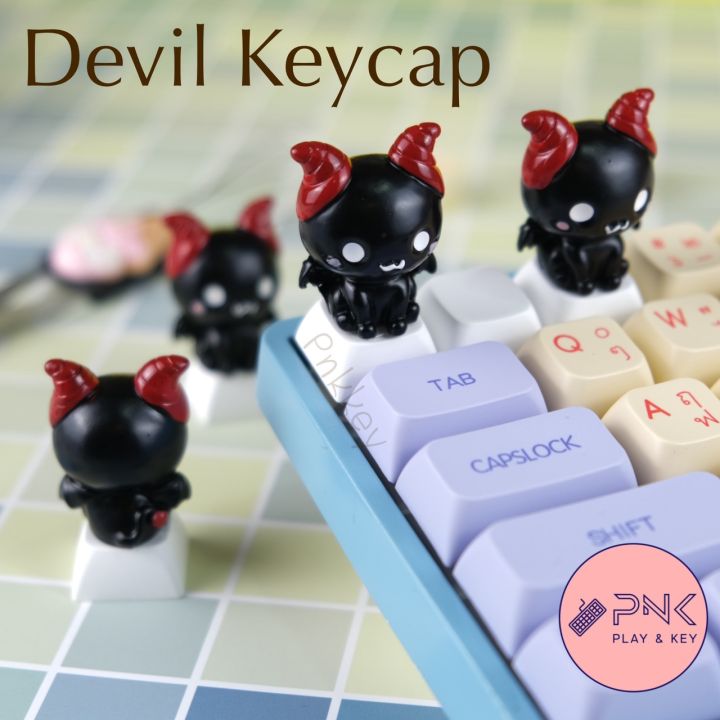 Keycap Devil คีย์แคปปีศาจ น่ารัก Artisan Keycaps , Mechanical Keycap ...