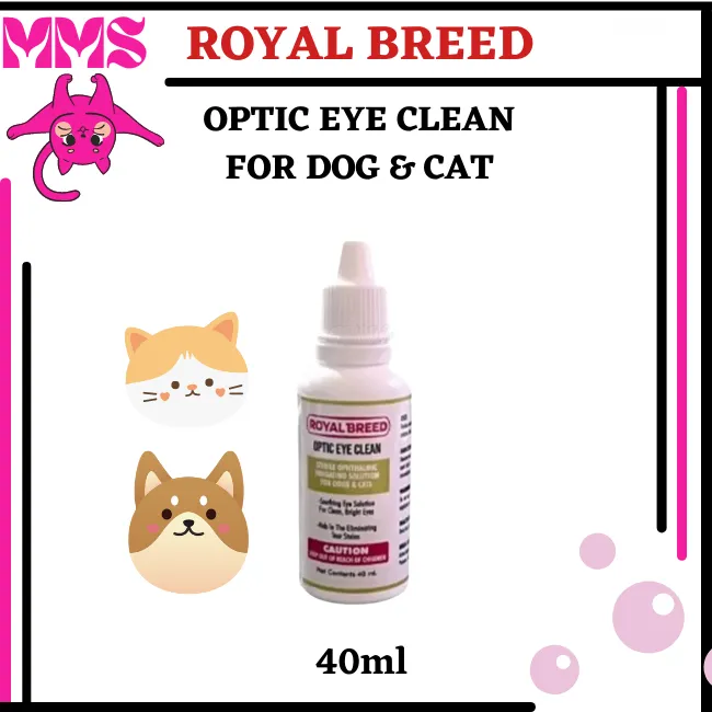 Royal Breed Optic Eye Clean # Sterile Ophthalmic Irrigating Solution For Cats & Dogs # Tear ...