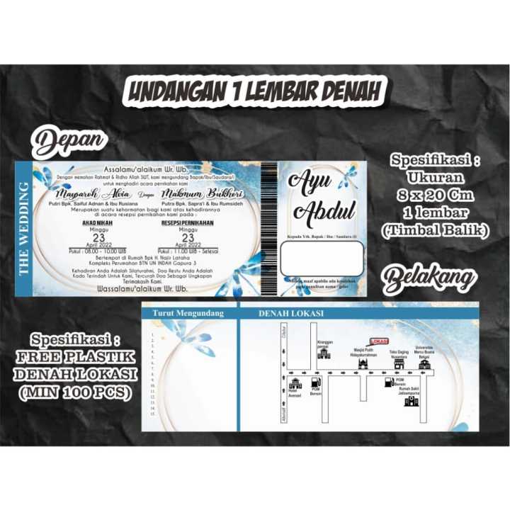 Undangan Pernikahan 1 Lembar Denah | Lazada Indonesia