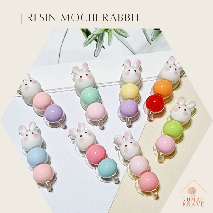 RUMAH KRAVE - Resin Mochi Rabbit Dango Kelinci Hiasan DIY Cake Topper ...