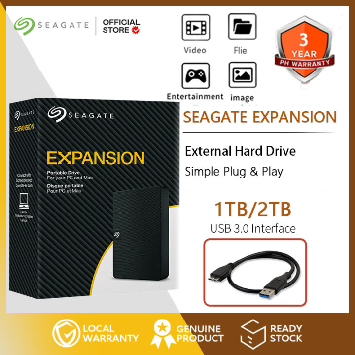 Seagate External Hard Drive USB 3.0 Storage 1TB 2TB Expansion HDD 2.5 ...