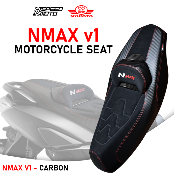 YAMAHA NMAX V1 DELUXE CARBON CAMEL BACK SEAT ASSEMBLY WITH EMBROID LOGO ...