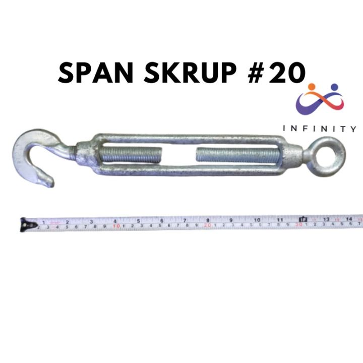 INFSpan Skrup 20mm Jarum Keras M20 Turn Buckle Water Mur Galv Hook ...