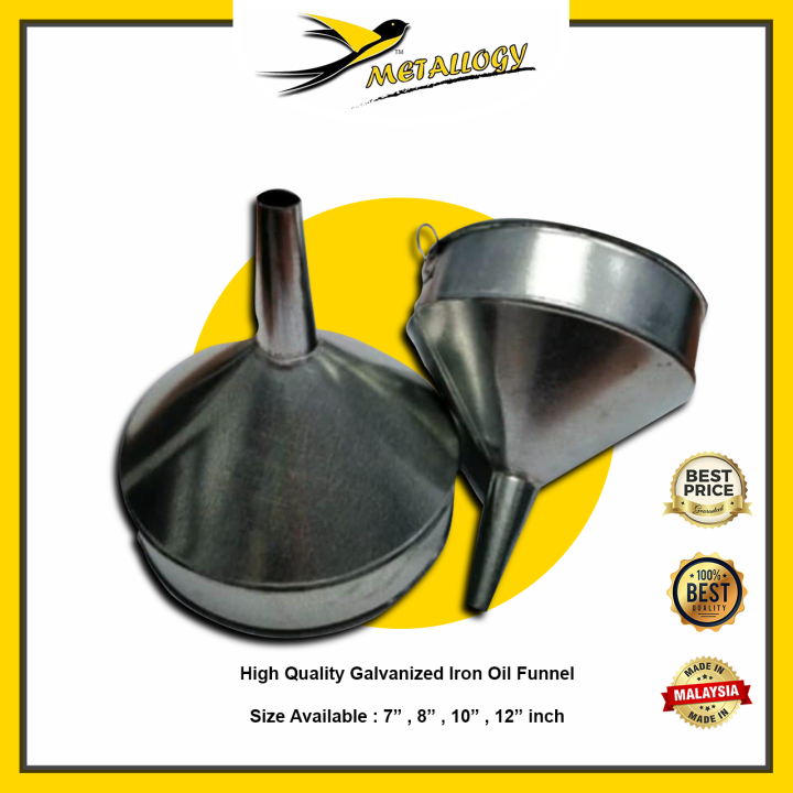 Metallogy 7" 8" 10" 12" Kitchen High Quality Galvanized Iron Oil Funnel ...