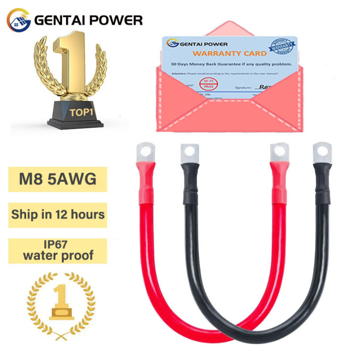 GENTAI POWER 5AWG Battery Cable with 5/16 - Lug Terminals 14inch Cables ...