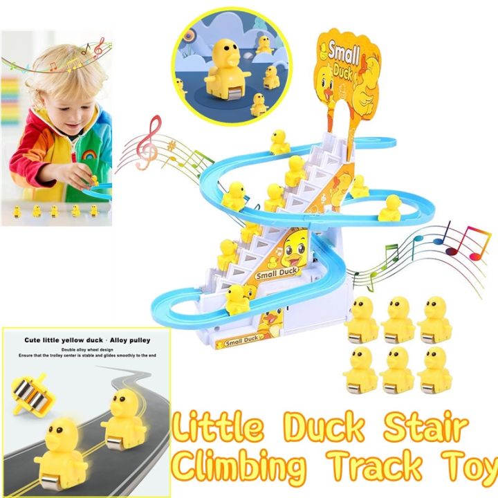 Funny Baby Toys Electric Duck Track Slide Toys Ducks Climb Stairs Toy ...