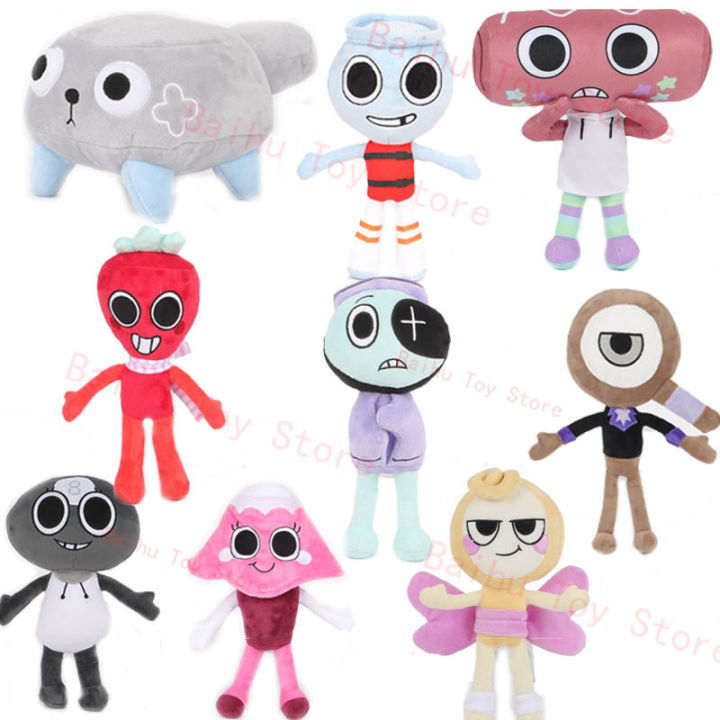 Dandys World Plush Cosmo Pebble Finn Flutter Dandys World Horror Game Astro Soft Stuffed Cute