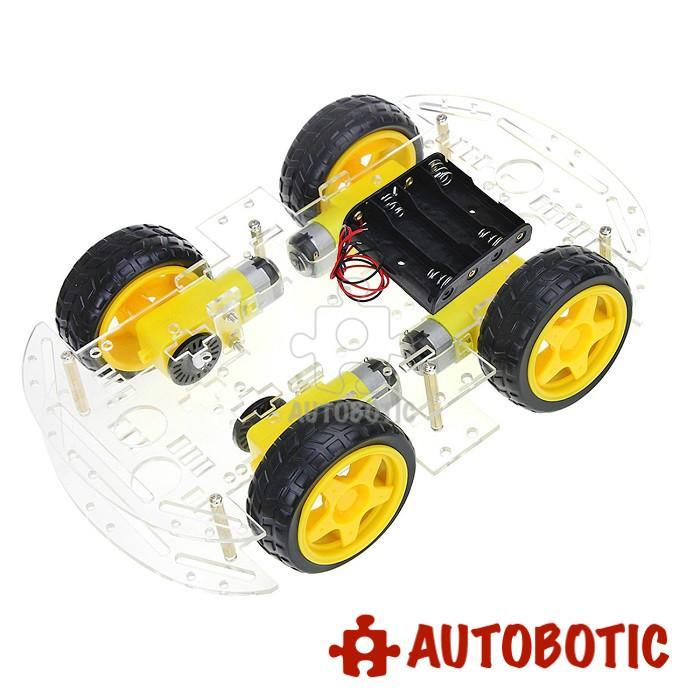 4WD 2 Layer Smart Robot Car Chassis Kit with DC Motor Set for Arduino ...
