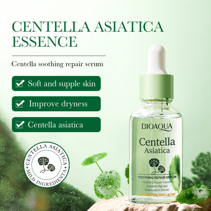 BIOAQUA Centella Asiatica Soothing Repair Face Serum Oil Control Anti-Acne Hydrating ...