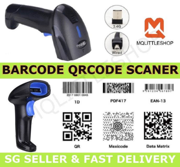 [SG SELLER] Barcode QR code Scanner Wireless USB Inventory Scanner Good ...