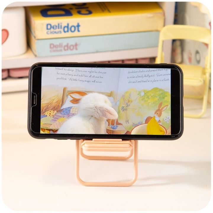 Phone Holder Kursi Macaron Folding Chair Stand Holder Phone | Lazada ...