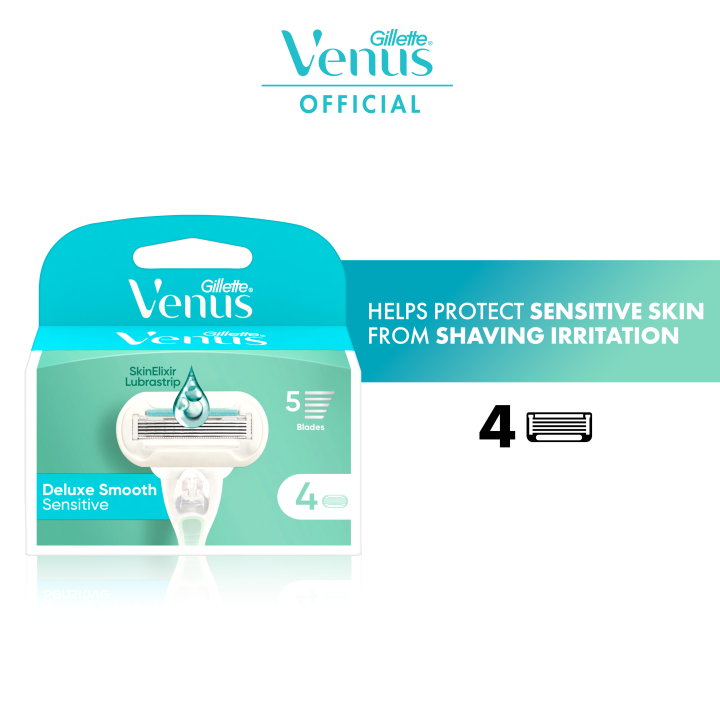 Gillette Venus Deluxe Smooth Sensitive 4 Razor Blade Refills ...
