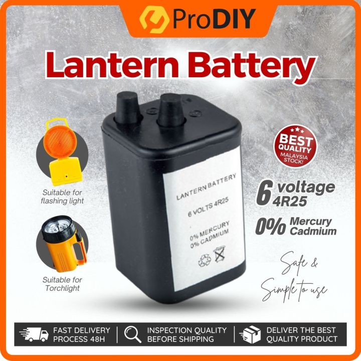 6V Lantern Battery for Construction Site Lamp LED Blinking Spring ...