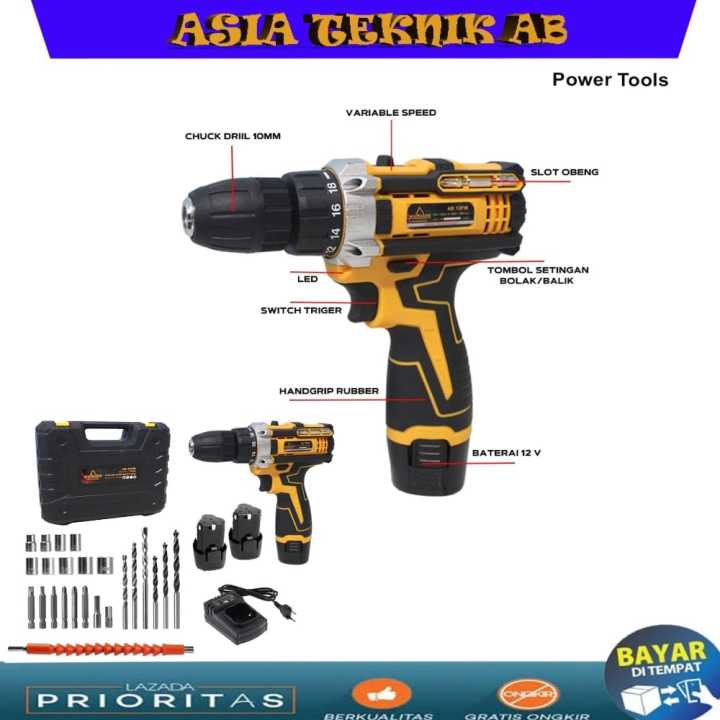 KELASS, TERBAIK MESIN BOR BATREEE !!! YUKIDO 2 BATRAI KUNING Mesin Bor ...