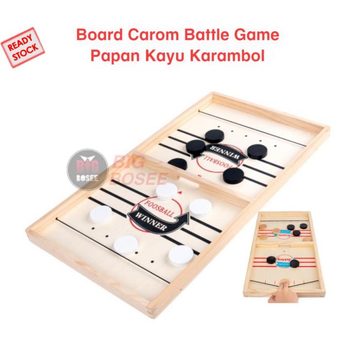 Slingpuck Board Carom Battle Game Mainan Papan Kayu Karambol Tembak | Lazada Indonesia
