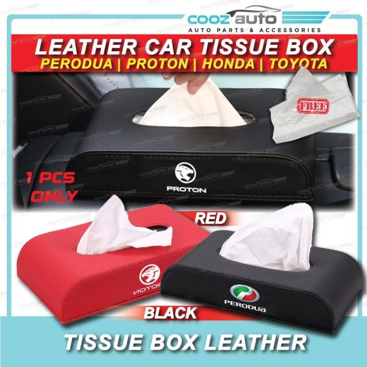 Universal Leather Car Tissue Box Holder Proton Saga Exora Perodua Myvi ...