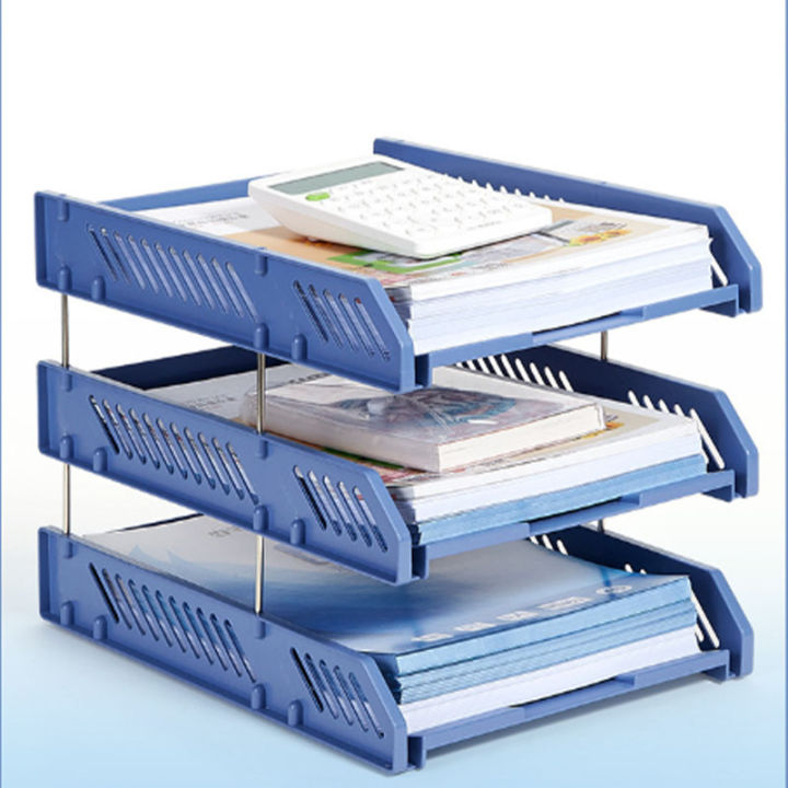 Three/two Layer Plastic File Tray Multi-Function Office Document File ...