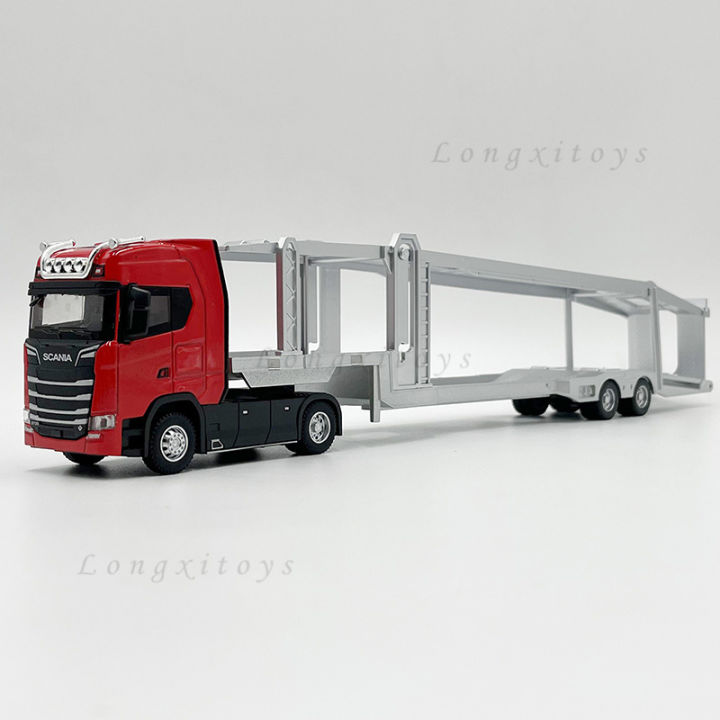 1:50 Diecast Model Truck Toy Scania S730 Tractor With Car Transporter ...