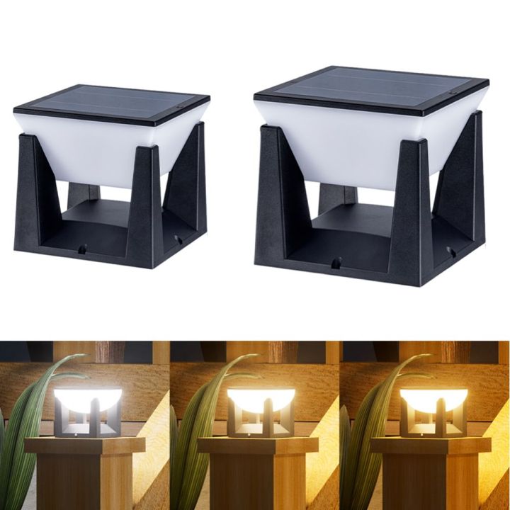 POPCOM 3 Lighting Modes Solar Post Lights Retro Auto On/Off Garden ...
