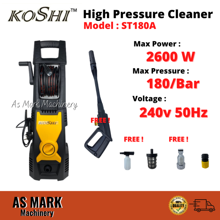 KOSHI ST180A High Pressure Cleaner Water Jet Sprayer 2600W 180 Bar | Lazada