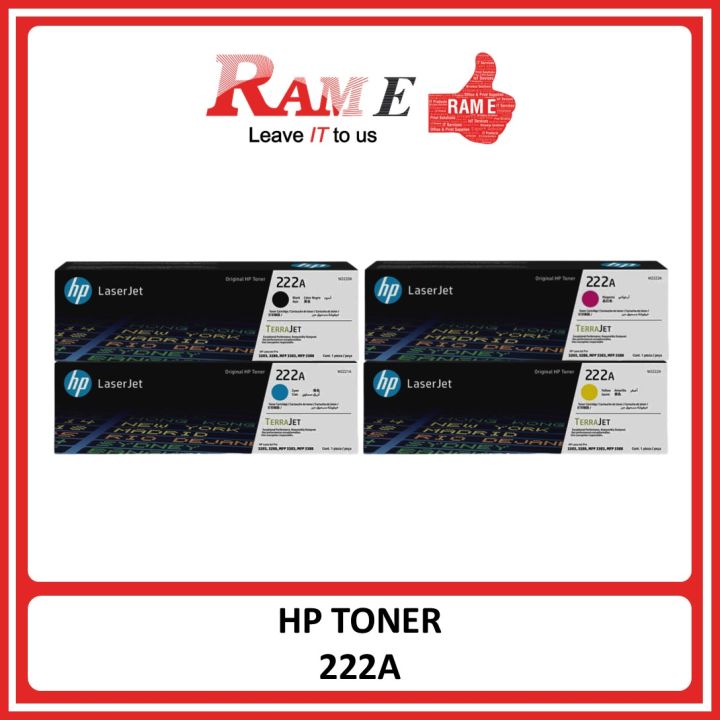 [ORIGINAL] HP 222A Black Cyan Magenta Yellow Toner Cartridge W2220A ...