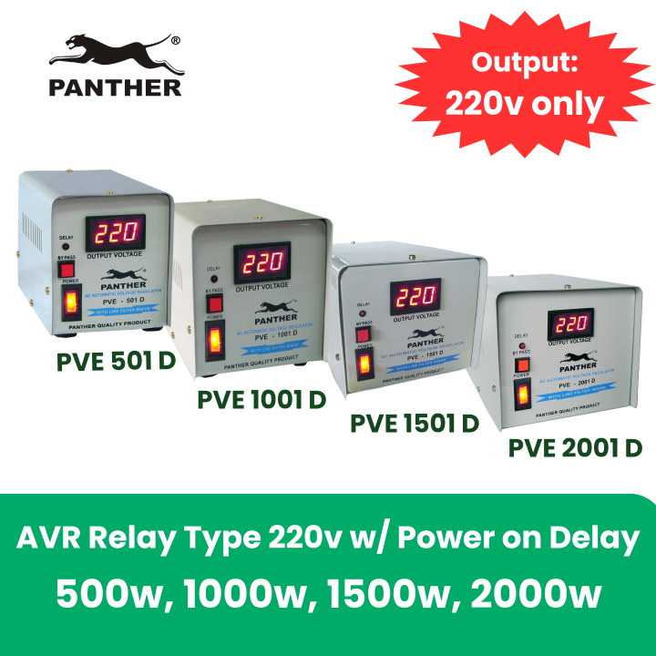 Panther PVE D Series AVR Relay Voltage Stabilizer 500W-5000W 220V AC ...