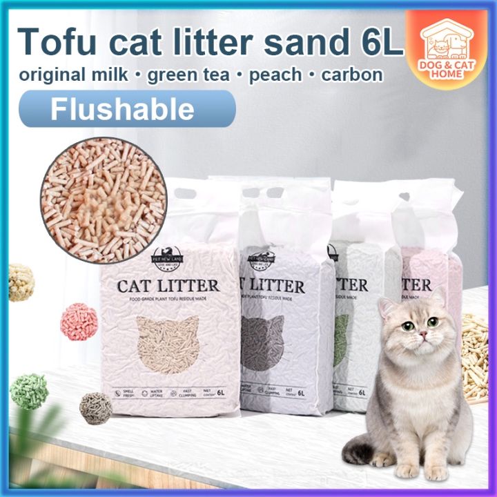 Tofu Cat Litter Sand 6L Flushable Food Grade Plant Tofu Residue Made ...
