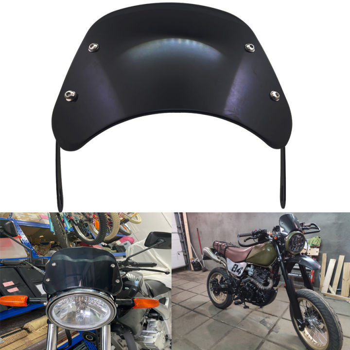 Universal Black Motorcycle Windshield Wind Deflector Windscreen For ...