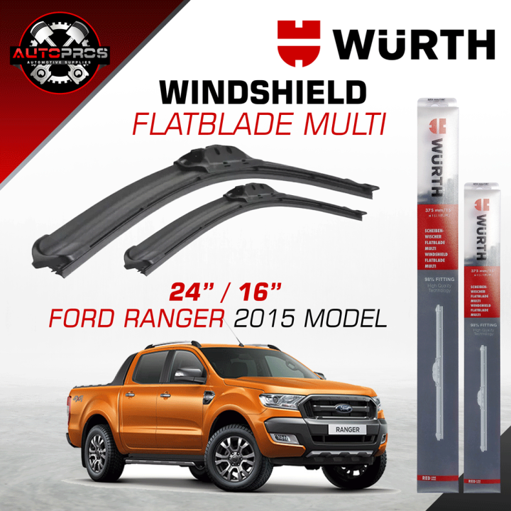 WURTH WINDSCREEN WIPER FLAT BLADE MULTI REDLINE BUNDLE FOR FORD RANGER ...