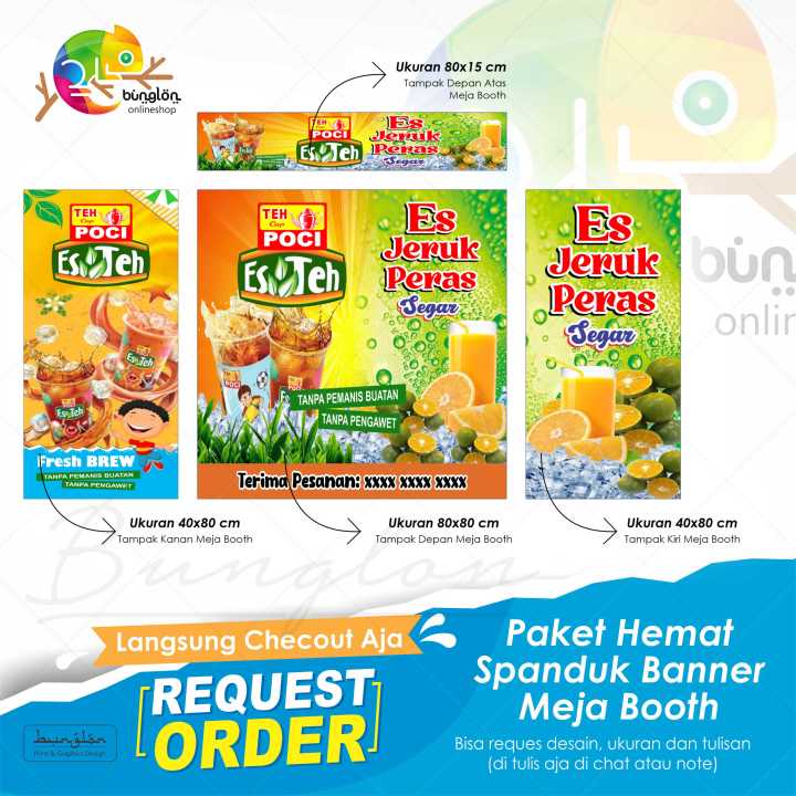 Spanduk Banner Paket Hemat Meja Booth Es Teh Poci & Es Jeruk Peras ...