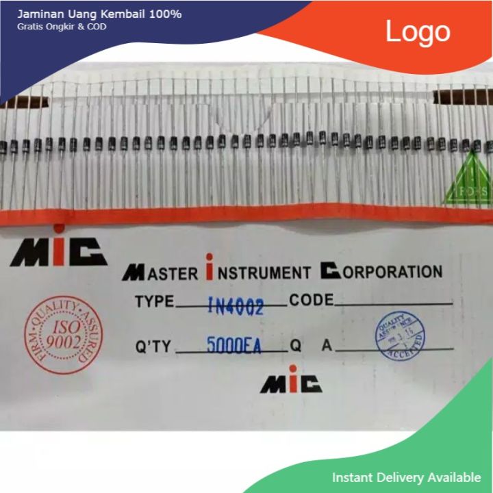 10 pcs Dioda 1n4002 1A 100V / IN4002 Rectifier Silicone Diode 1N4002 ...