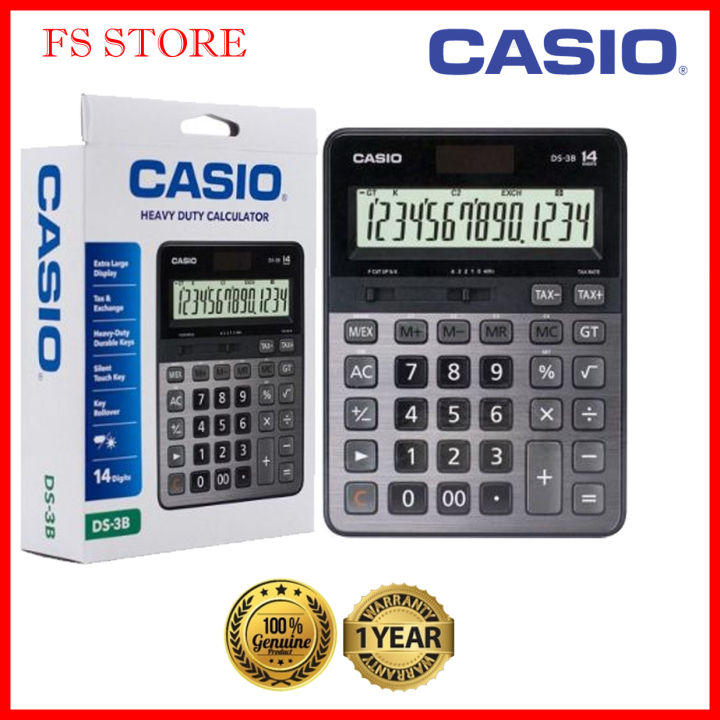 Casio Calculator DS-3B Heavy Duty Desktop 14 digits (100% ORIGINAL) | Lazada