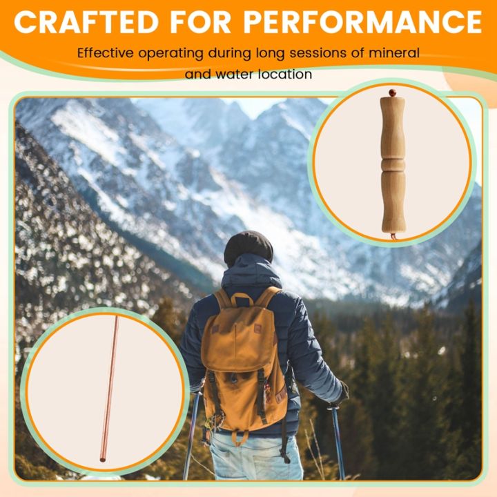 Copper Dowsing Rods Kit for Divination Tool - Natural Wooden Handles ...