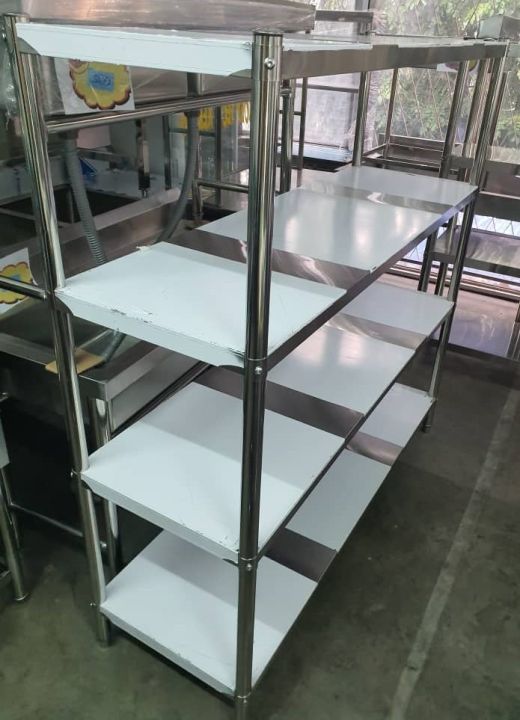 4 Tier stainless steel solid rack 1500mm x 500mm x 1550mm | Lazada