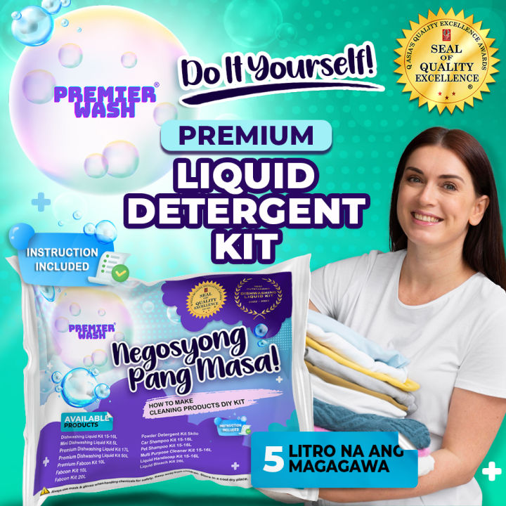 MINI PREMIUM LIQUID DETERGENT KIT 5 LITERS YIELD - PREMIER WASH | Lazada PH